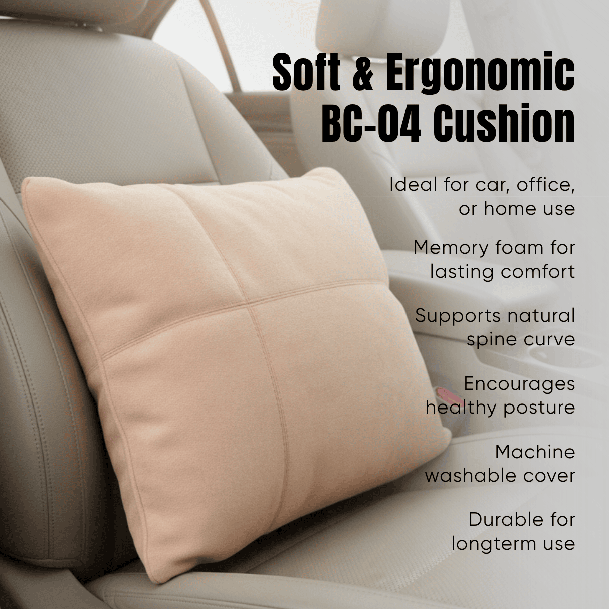 Leatherette Memory Back Cushion (3x Comfort) – Moco Car Accessories