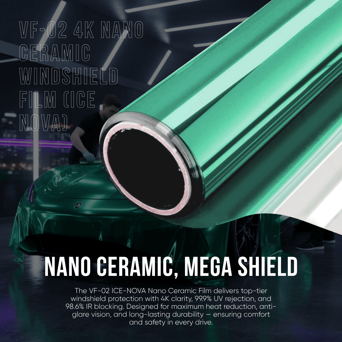 4K Nano Ceramic Windshield Film (ICE-NOVA) Max | Heat Rejection (Front ...
